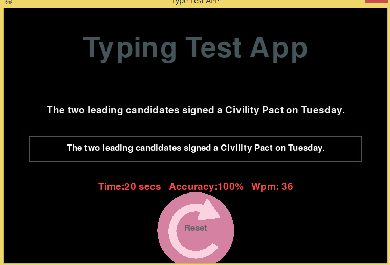 Typing Test App In Python Free Source Code Sourcecodester